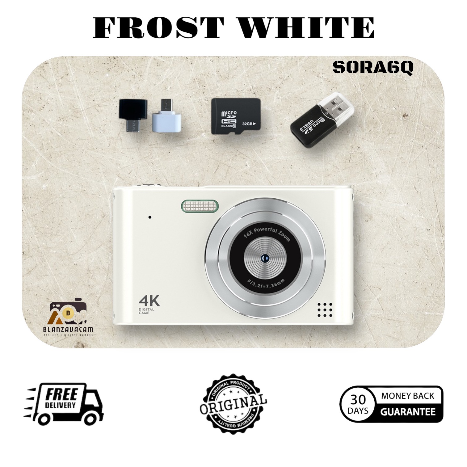 BLANZAVA CAM SORA6Q 4K Digital Camera Original Kamera 48MP 16X Digital ...